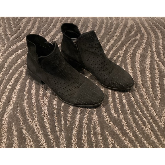 Sam Edelman | Shoes | Sam Edelman Black Suede Ankle Boots Low Heel W ...